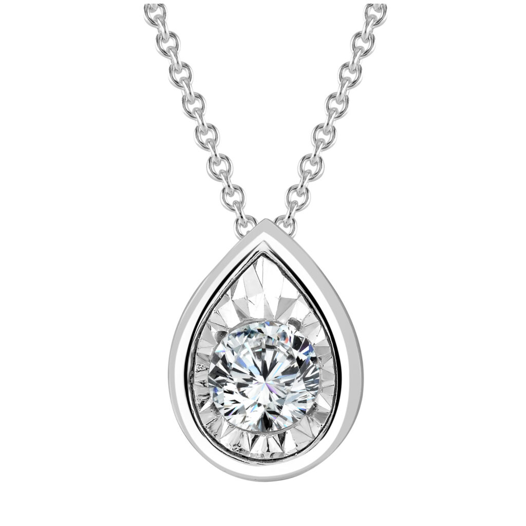DIA. BEZEL SET PENDANT 14K W/G – Gemani Jewelers